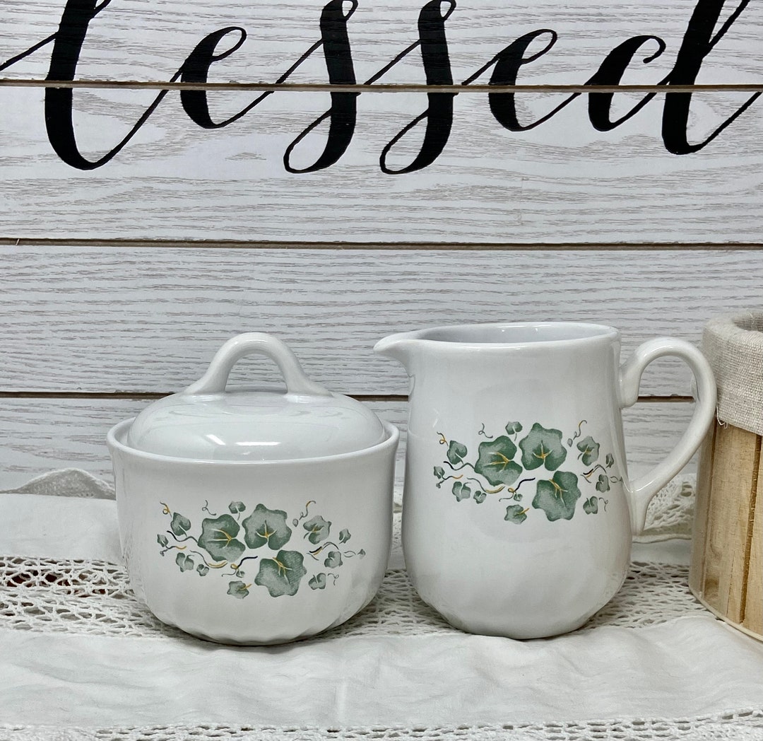 Vintage Corelle Coordinates, STONEWARE, callaway Ivy Pattern, Creamer ...