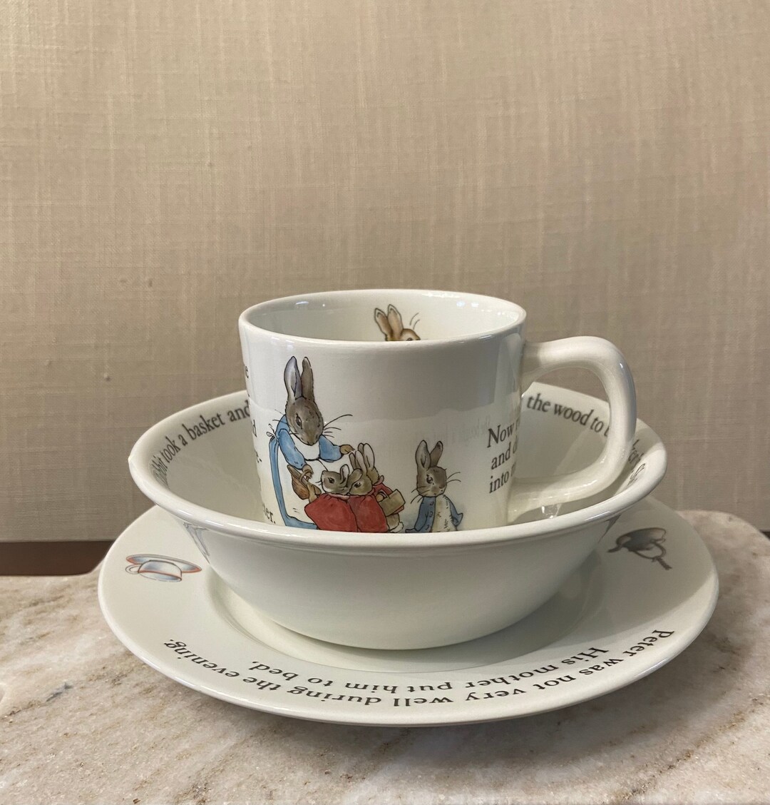 Wedgwood China PETER RABBIT, Beatrix Potter 3 Piece Nursery Set in ...