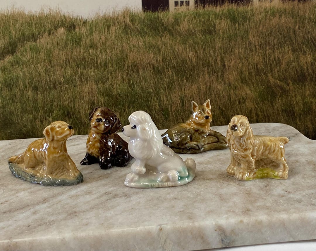 Lot of 5, Wade Whimsies, Red Rose Whimsies, DOG Miniature Figurines ...