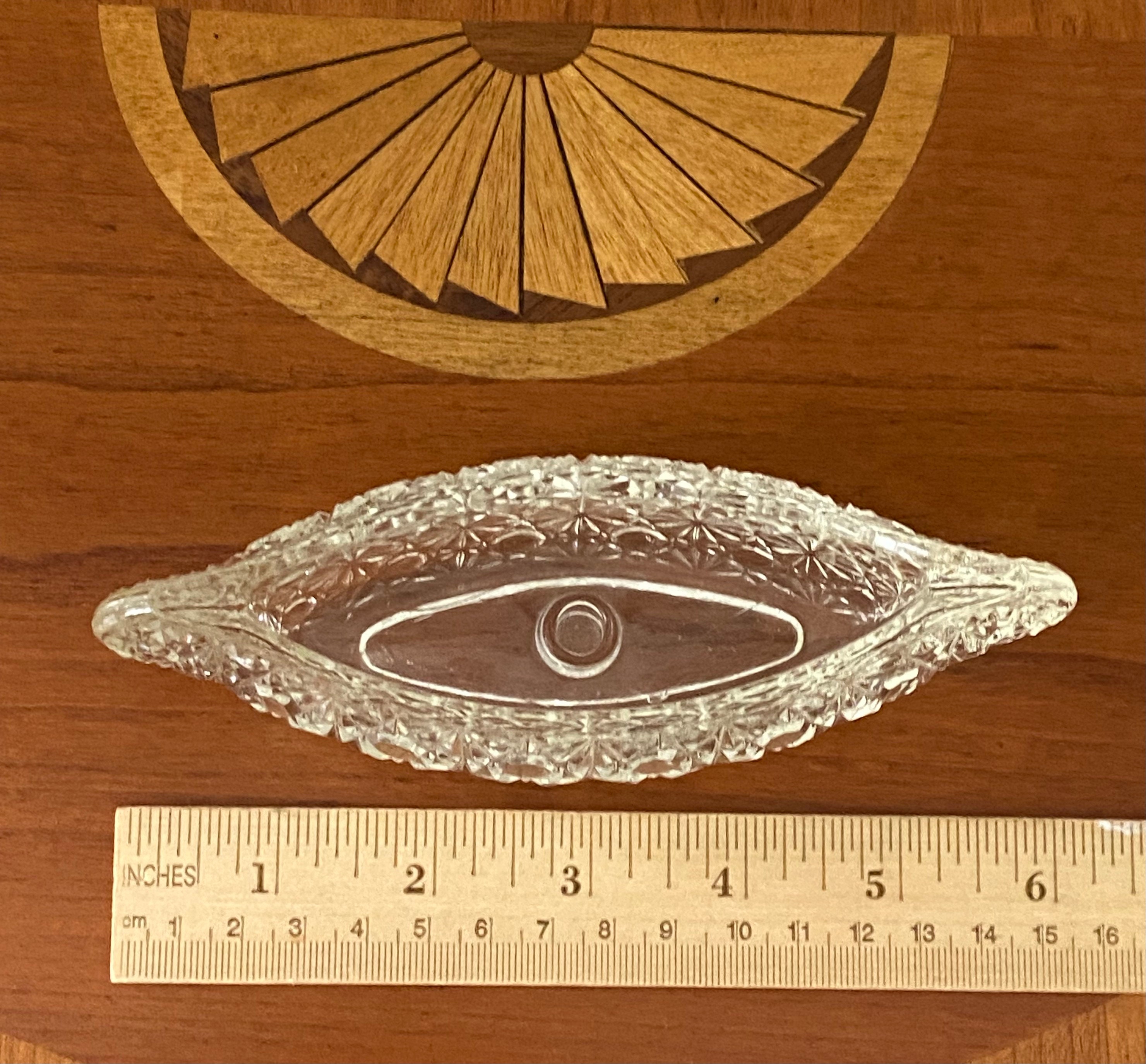 Fenton Crystal Canoe Daisy Button Candlestick Holder 6 Inches/ Perfect ...