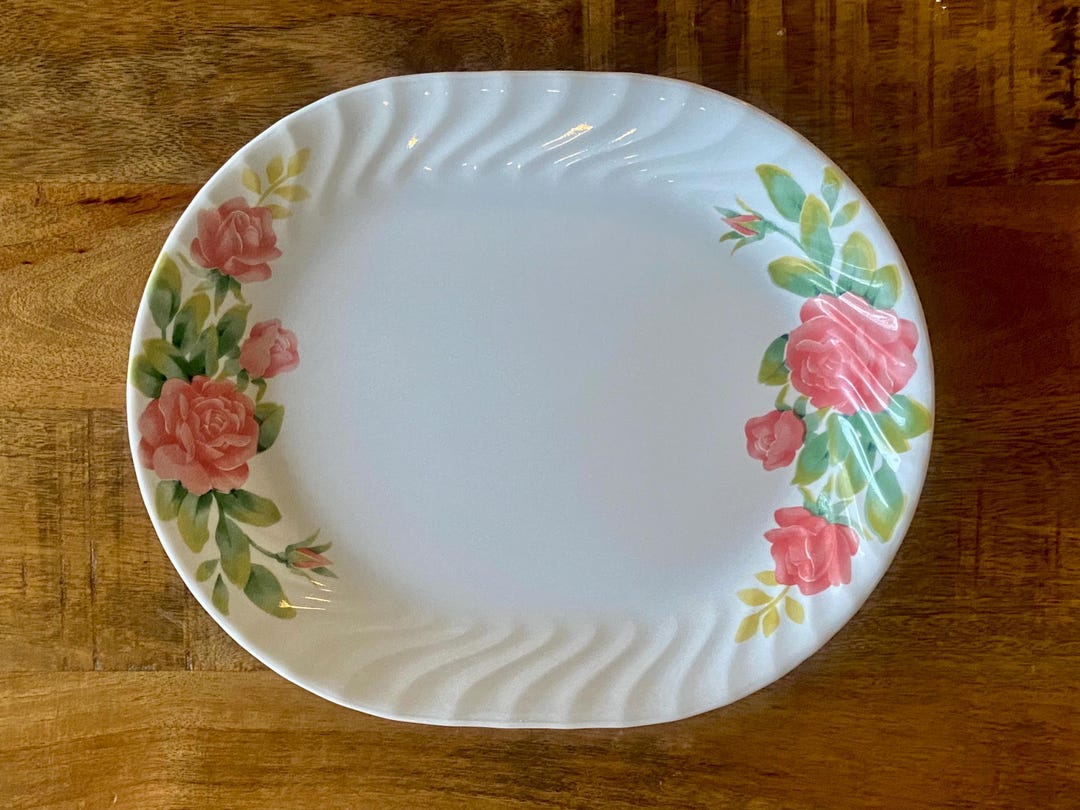Vintage Corelle ELEGANT ROSE Platter, 12.25 in X 10 In, in Beautiful ...