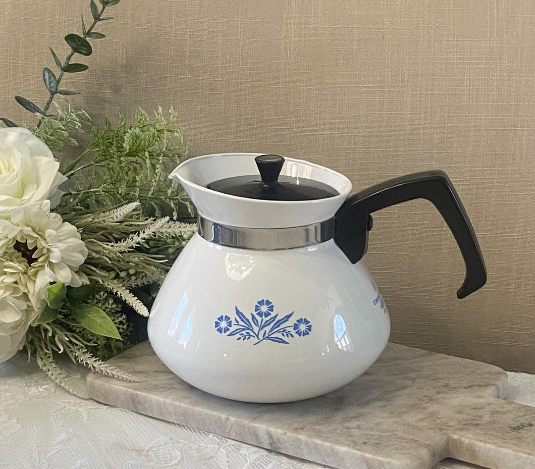 Vintage 6 Cup CORNFLOWER Corning Teapot ( Not Percolator, Not Kettle ...