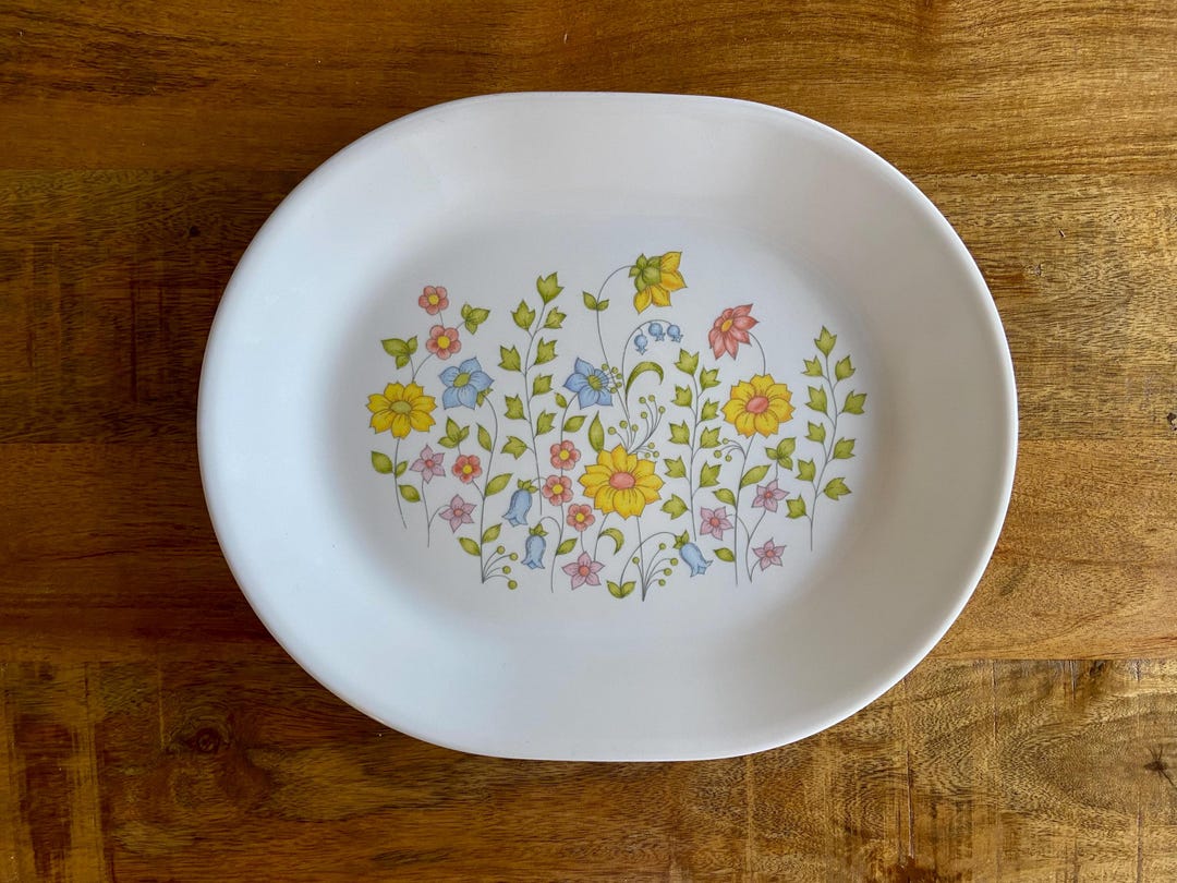 Corelle Meadow Platter: 1976-86 Vitrelle Wildflower Design - Etsy