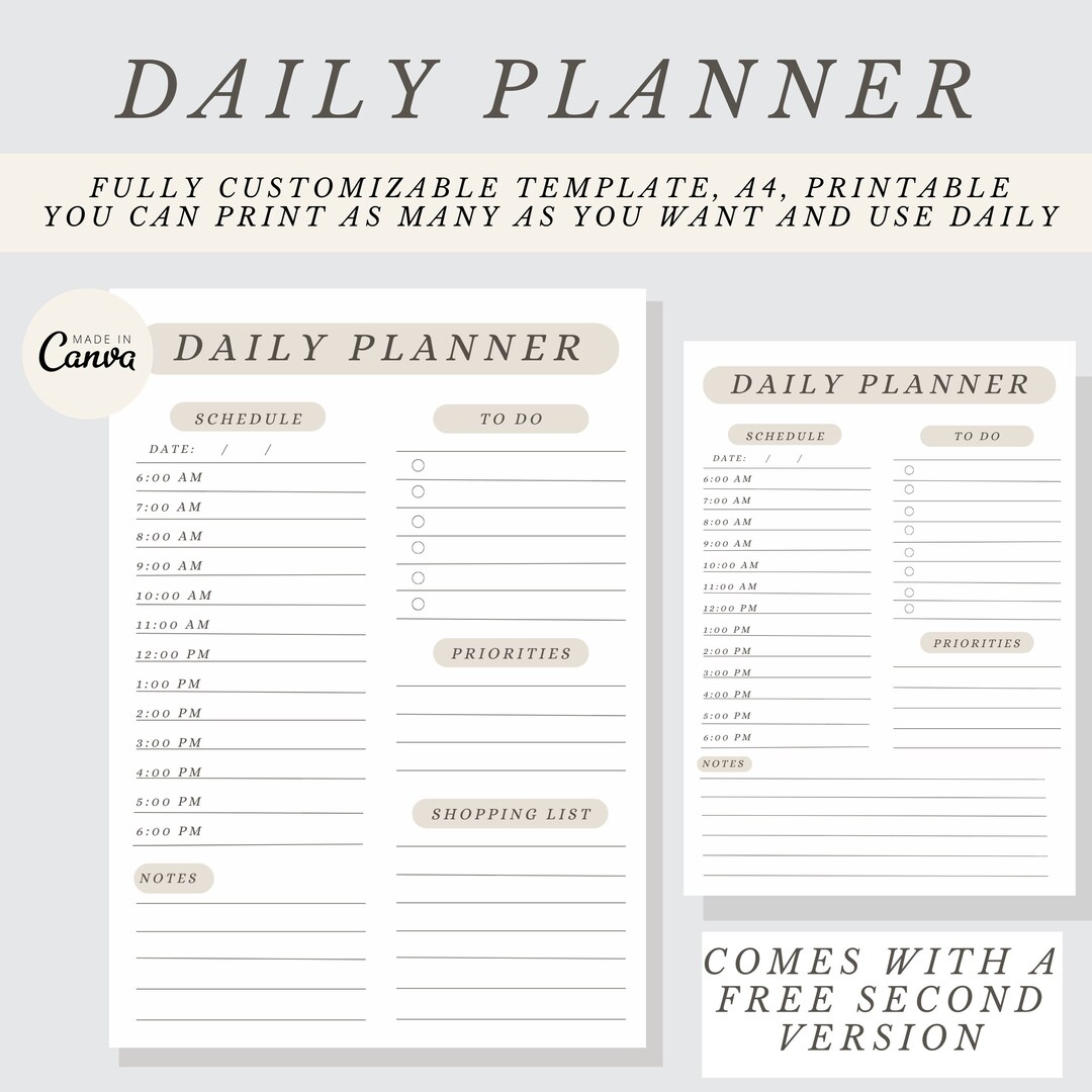 Productive Daily Planner | Printable | Planner Template | Productivity ...