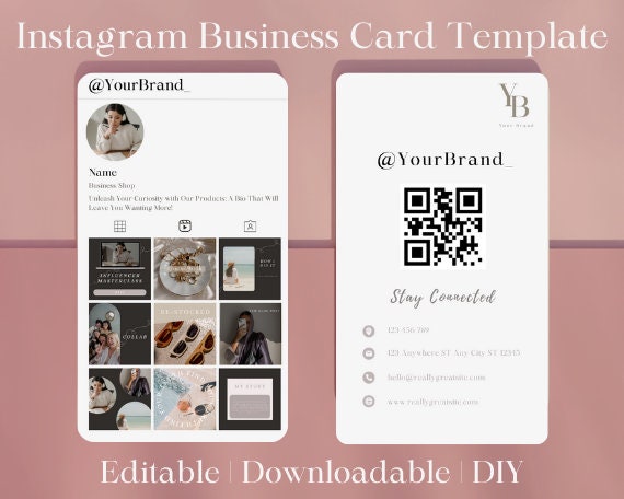 Instagram Business Card Template | Influencer Card | Social Media ...