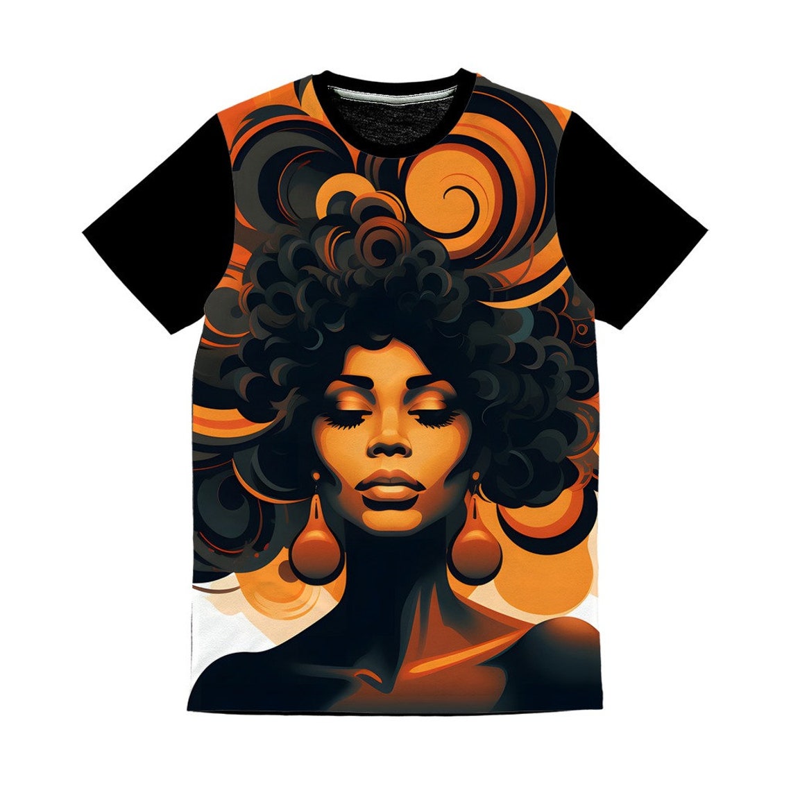 Afrocentric Thick Hair Classic Sublimation Panel T-shirt - Etsy