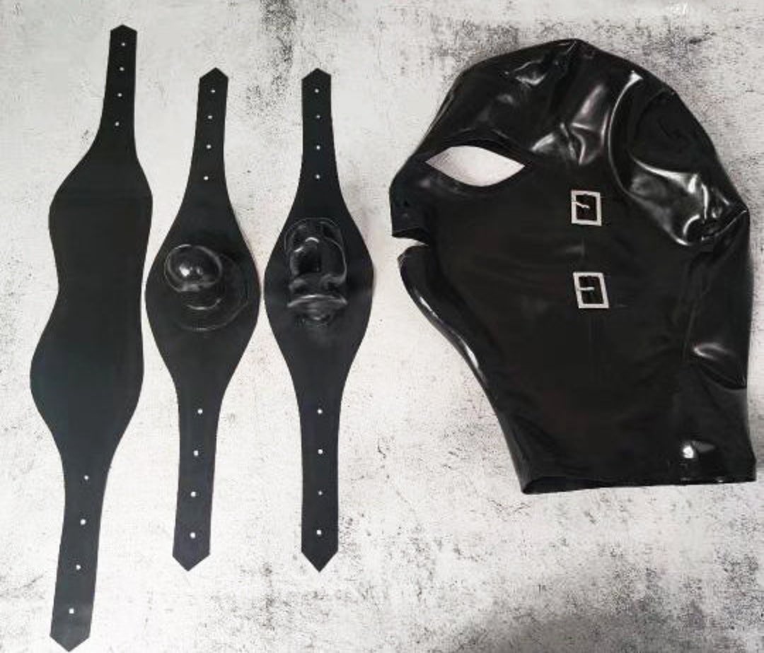 Custom Made Latex Hood With Eye Blindfold - Etsy