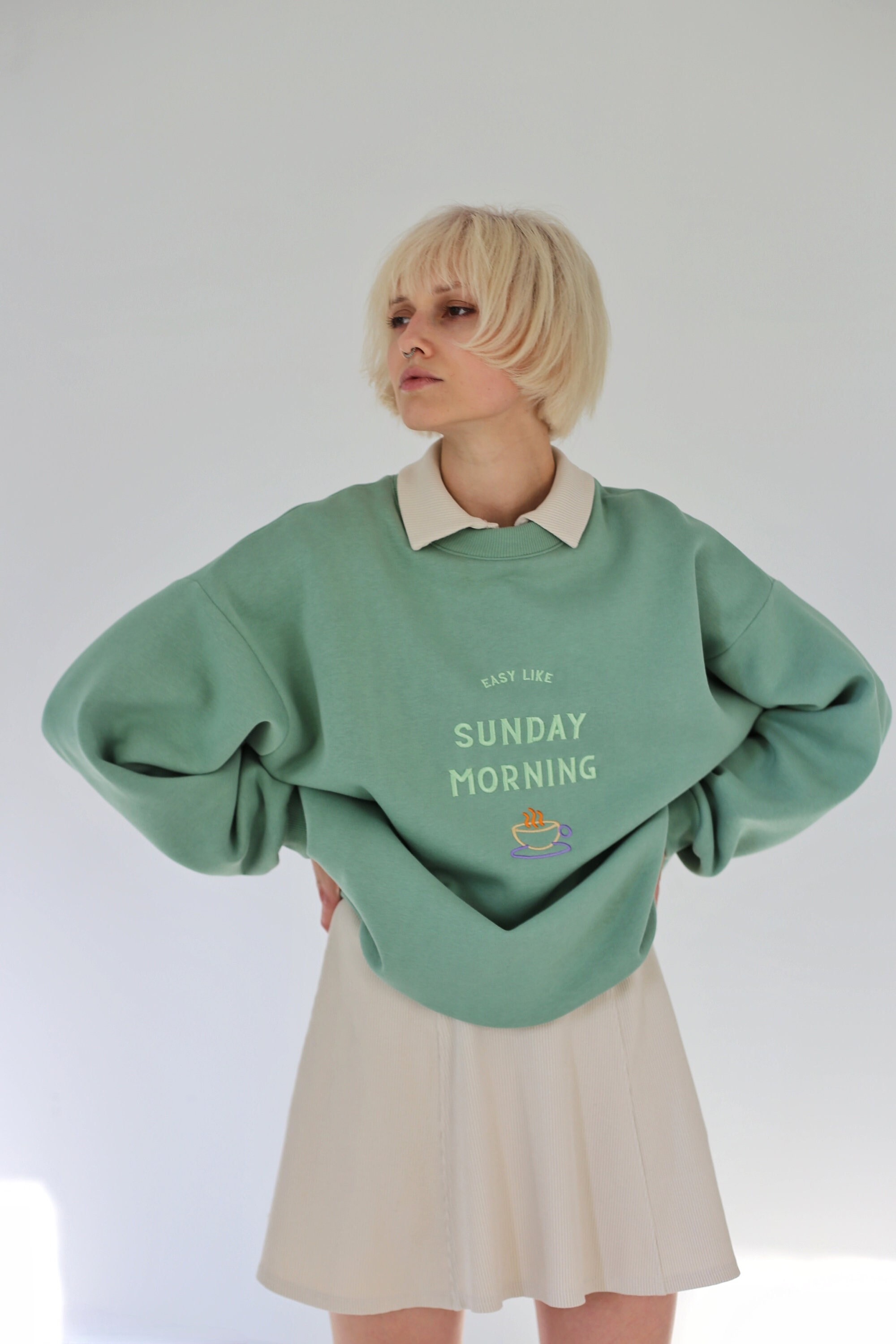 Easy Like Sunday Morning Mint Sweater - Etsy