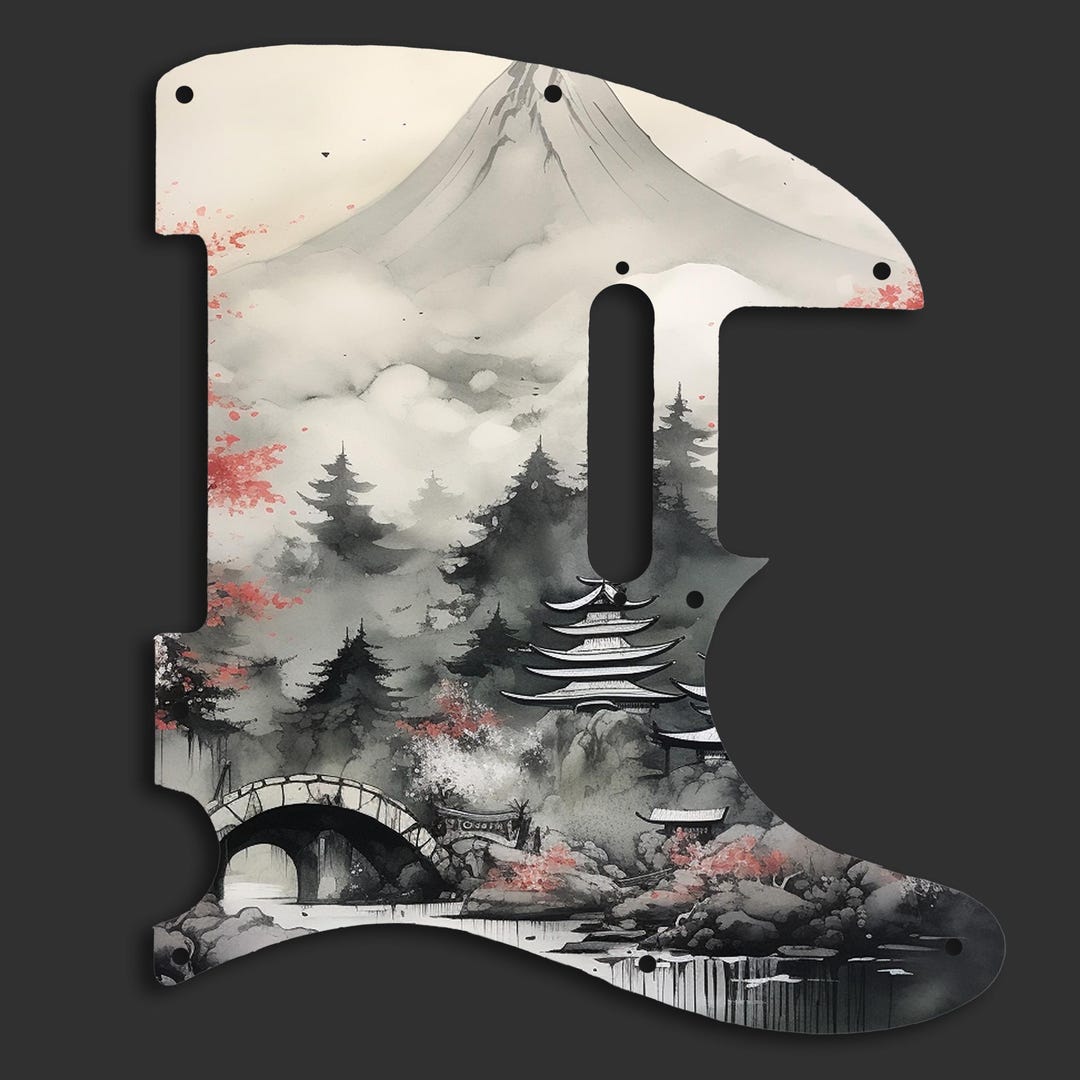 Fender Telecaster Pickguard 8 Mounting Hole 3 Plyw/b/w Japanese Artwork ...