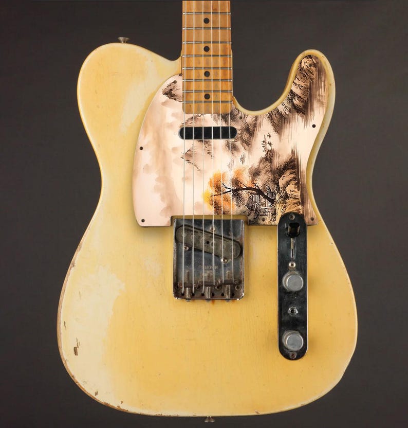 Fender Telecaster Pickguard 8 Mounting Hole 3 Plyw/b/w Japanese Artwork ...