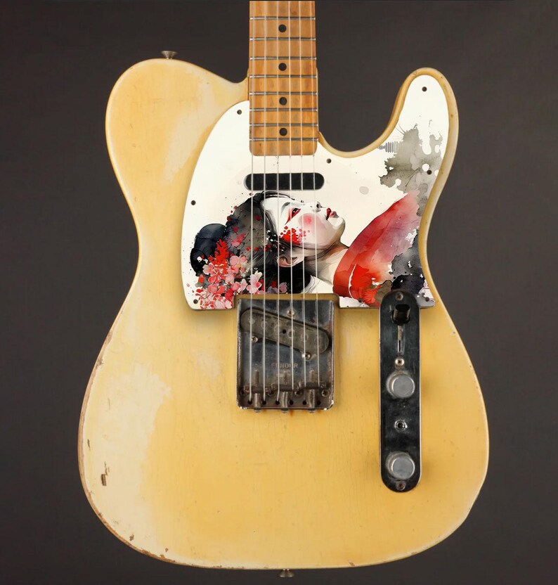 Fender Telecaster Pickguard 8 Mounting Hole 3 Plyw/b/w Japanese Artwork ...