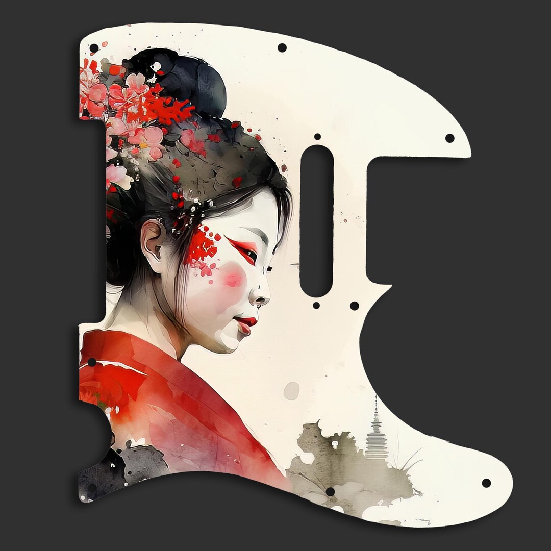 Fender Telecaster Pickguard 8 Mounting Hole 3 Plyw/b/w Japanese Artwork ...