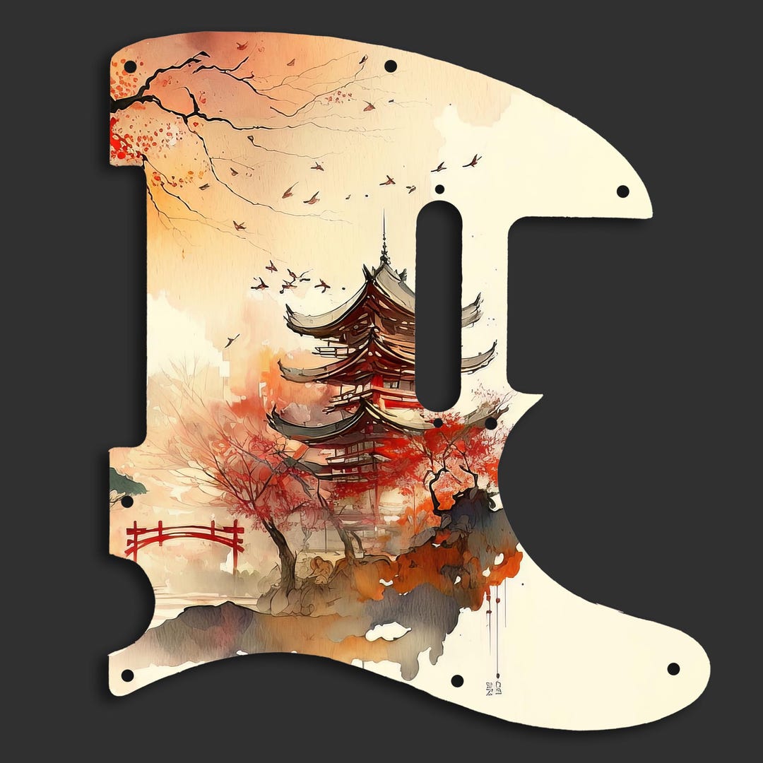 Fender Telecaster Pickguard 8 Mounting Hole 3 Plyw/b/w Japanese Artwork ...