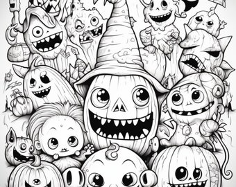 Halloween Coloring Page for Adults, Fall and October Themed. Page 21 ...