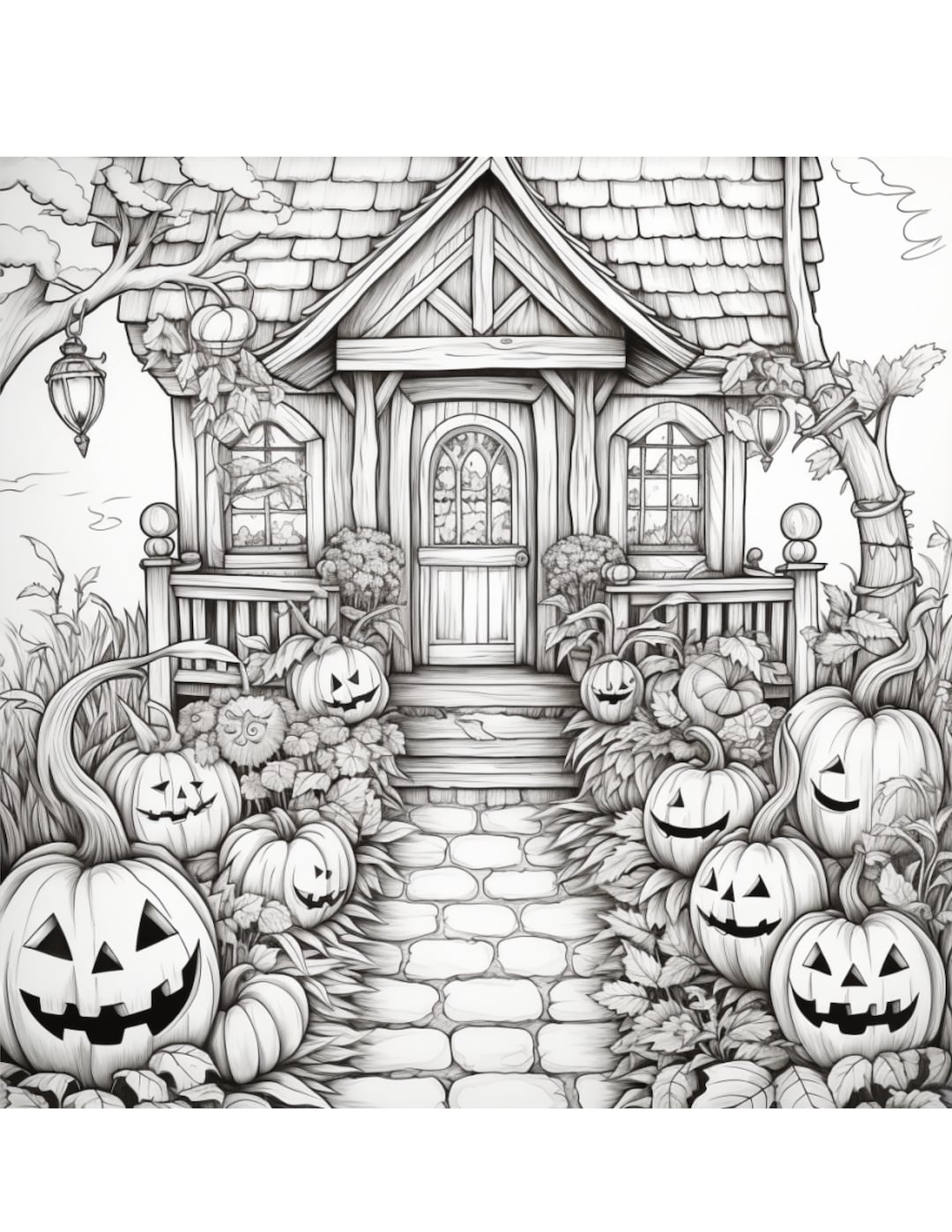 Halloween Coloring Page for Adults, Fall and October Themed. Page 18 ...