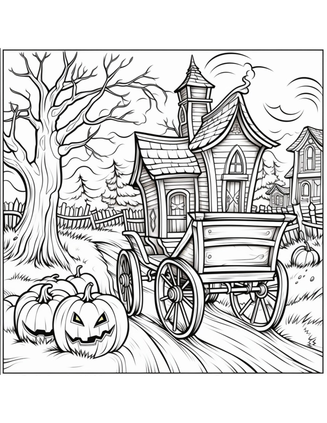 Halloween Coloring Page for Adults, Fall and October Themed. Page 20 ...