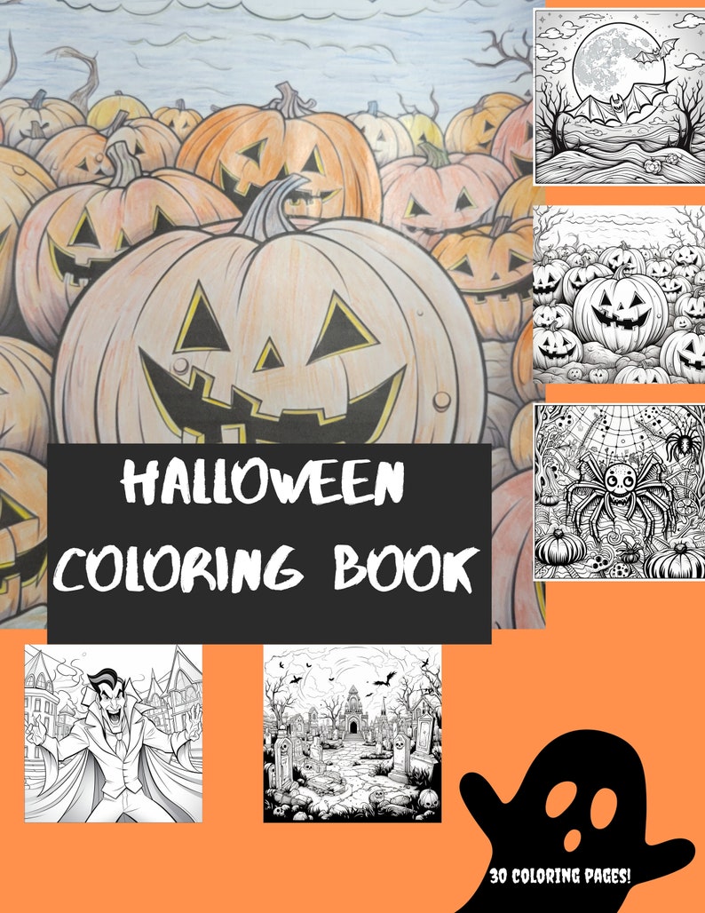 Halloween Coloring Page for Adults, Fall and October Themed. Page 19 ...