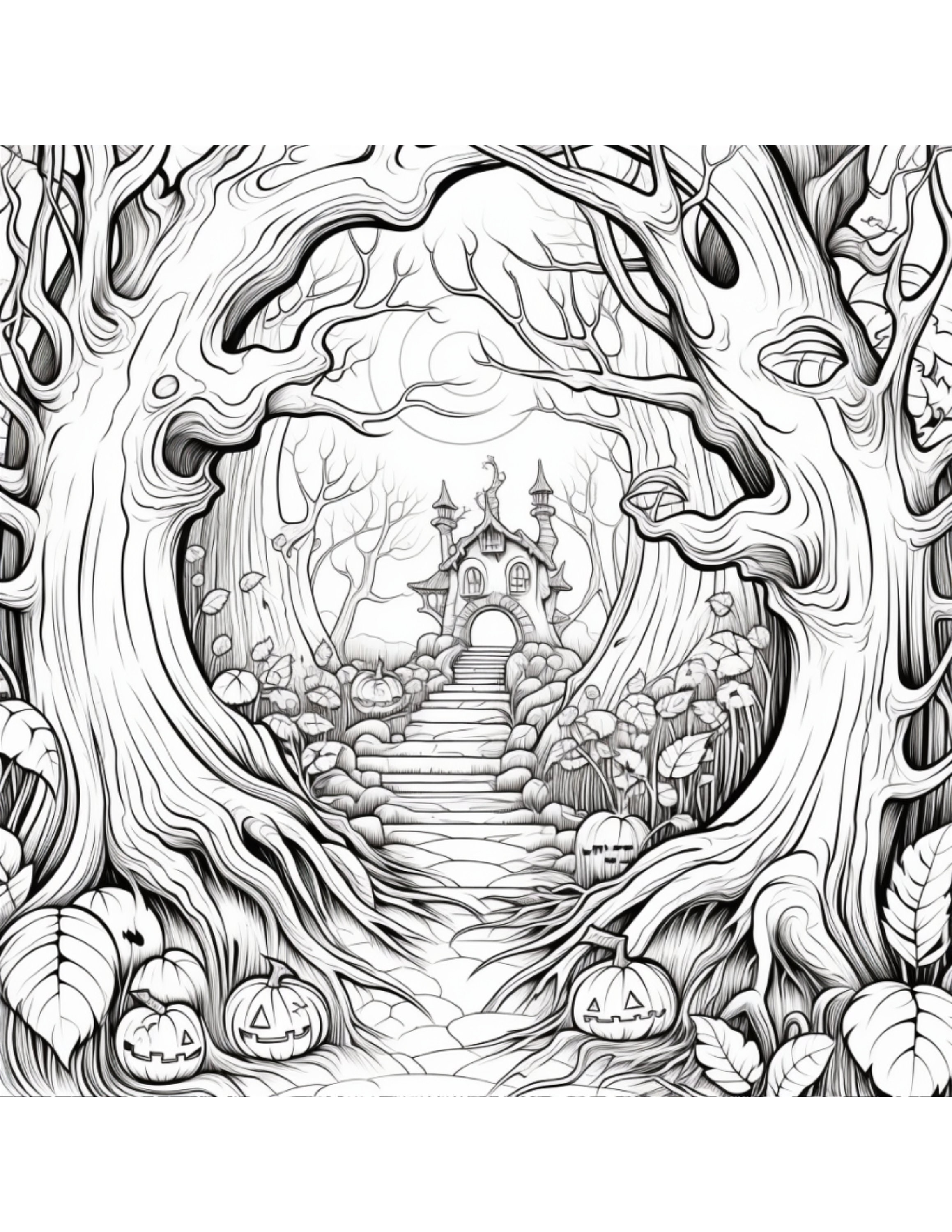 Halloween Coloring Page for Adults, Fall and October Themed. Page 17 ...