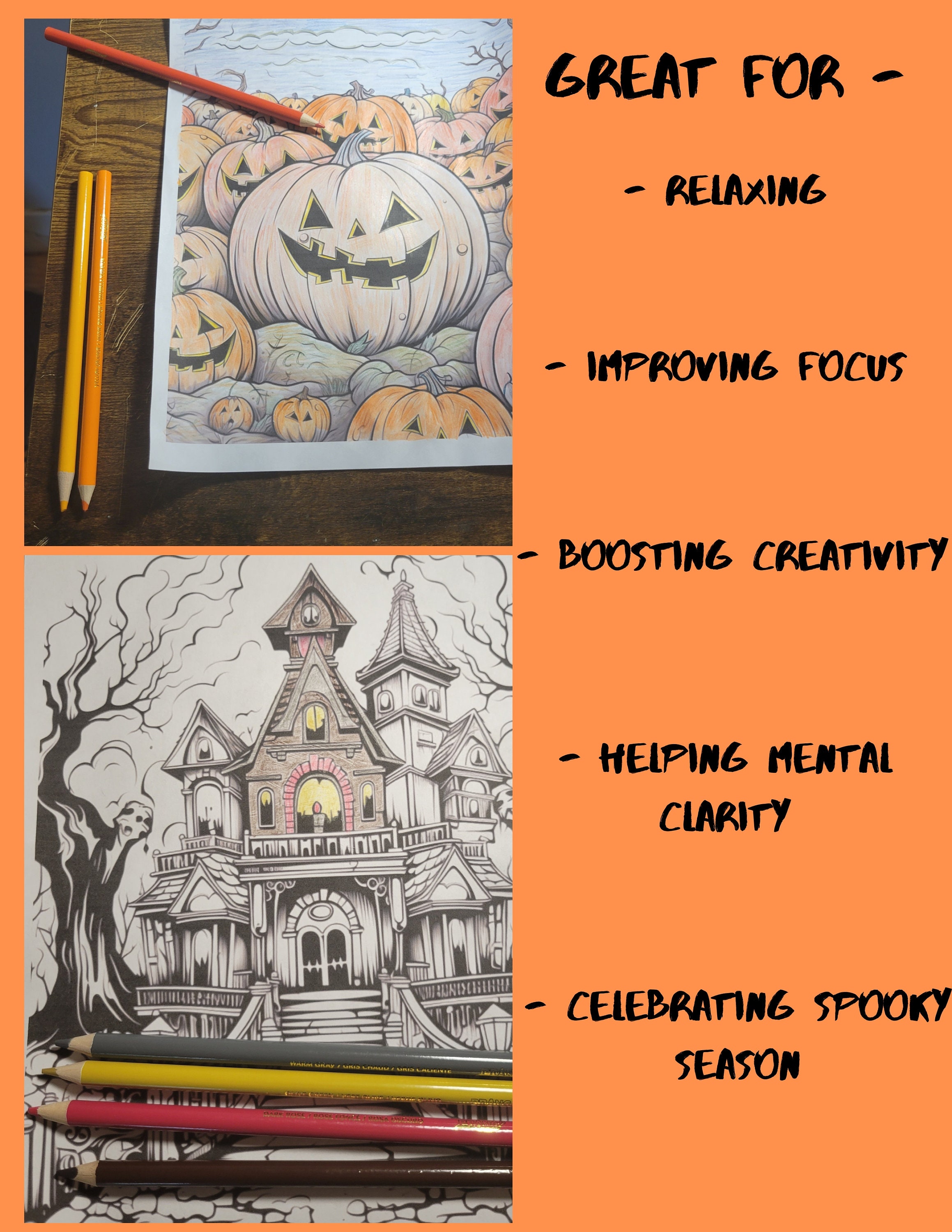 Halloween Coloring Page for Adults, Fall and October Themed. Page 19 ...