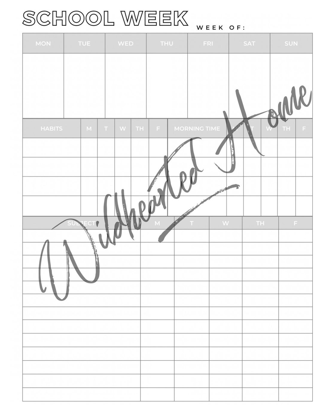 Student Weekly Sheet Homeschool Log - Etsy