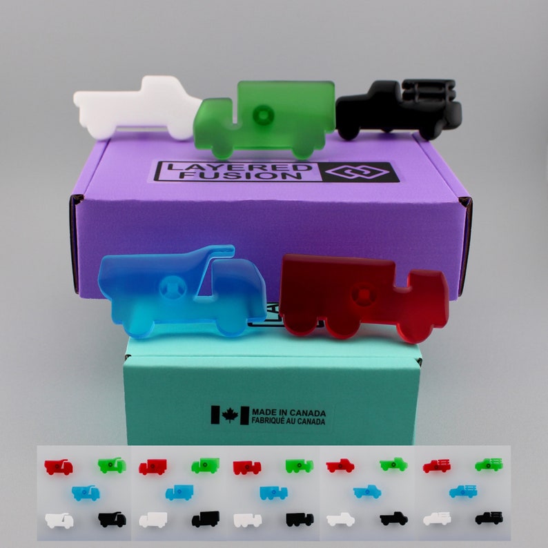 Blue 3D Printed Trucks Drawer Knobs Box Truck, Dump Truck, Mini Truck, Chiller Truck, Farm Truck ...