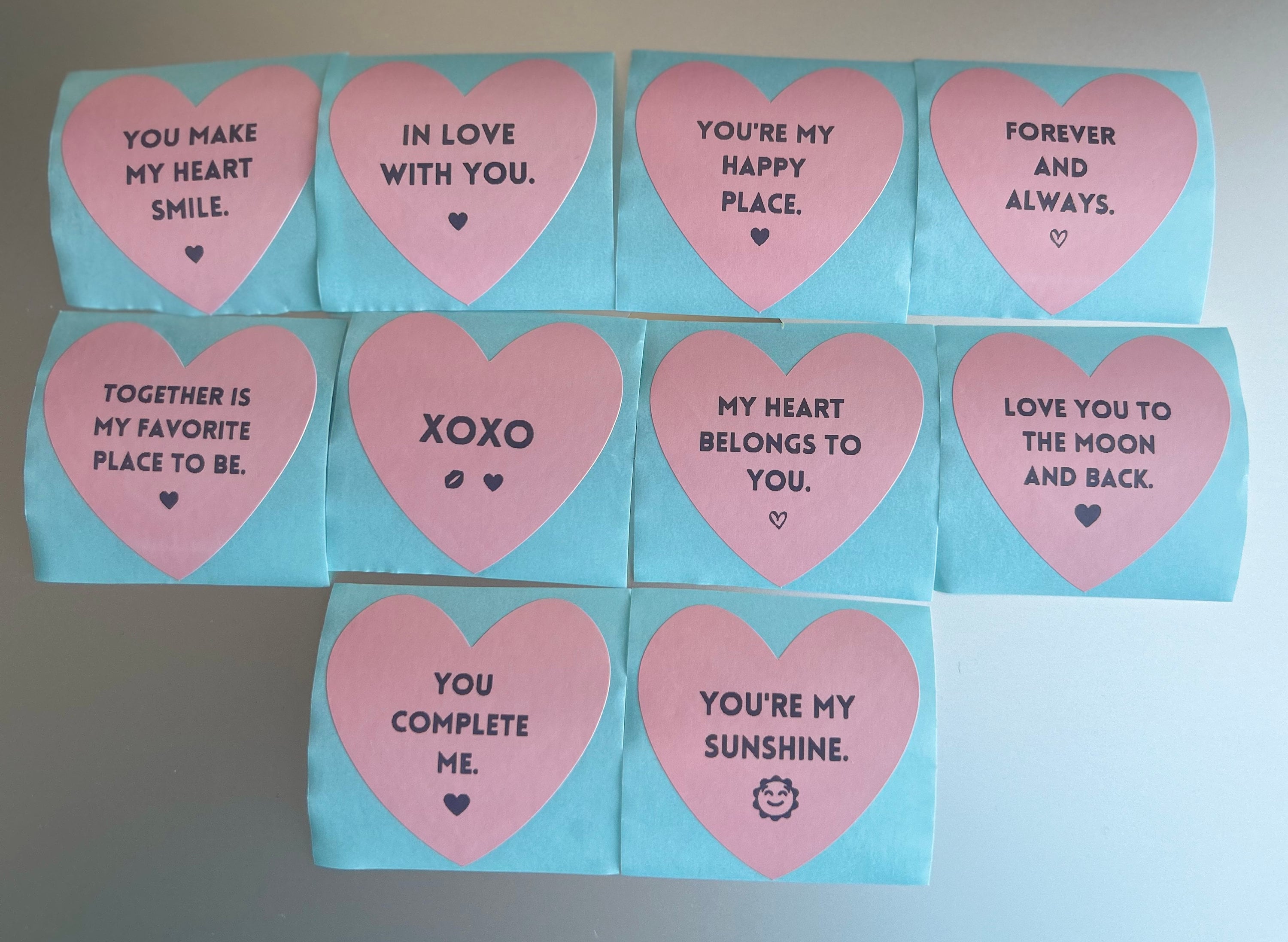Charming Heart-shaped Stickers With Everyday Love Messages - Etsy