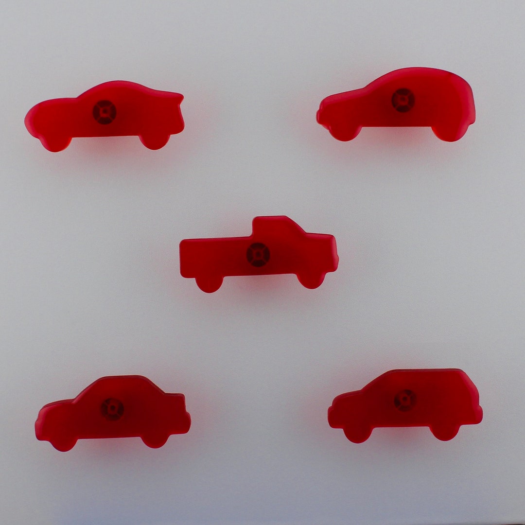 Red 3D Printed Cars Drawer Knobs - Pickup Truck, Sports Car, Hatchback ...