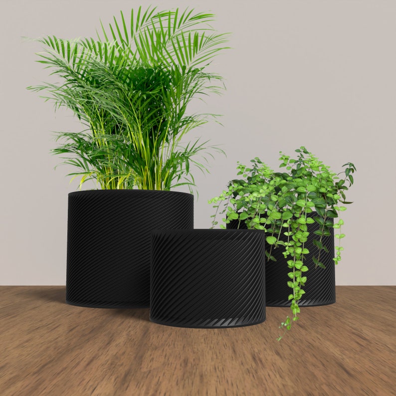 RETORTA Planter Collection BLACK Modern Cylinder Planter for Indoor ...