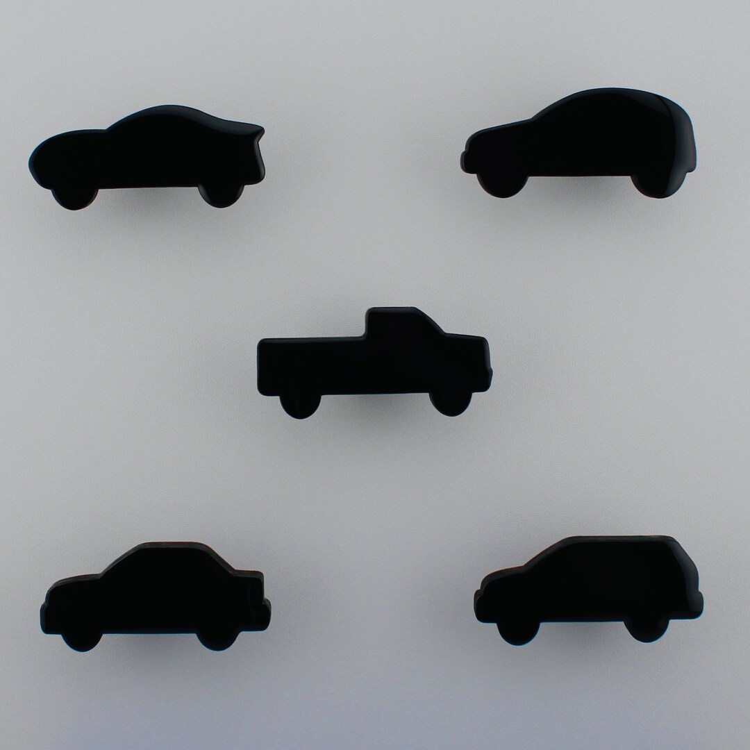 Black 3D Printed Cars Drawer Knobs -pickup Truck, Sports Car, Hatchback ...