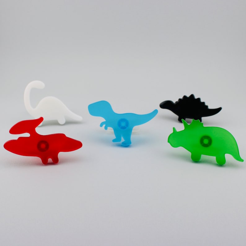 Red 3D Printed Dinosaur Drawer Knobs - T-rex, Brontosaurus, Triceratops ...