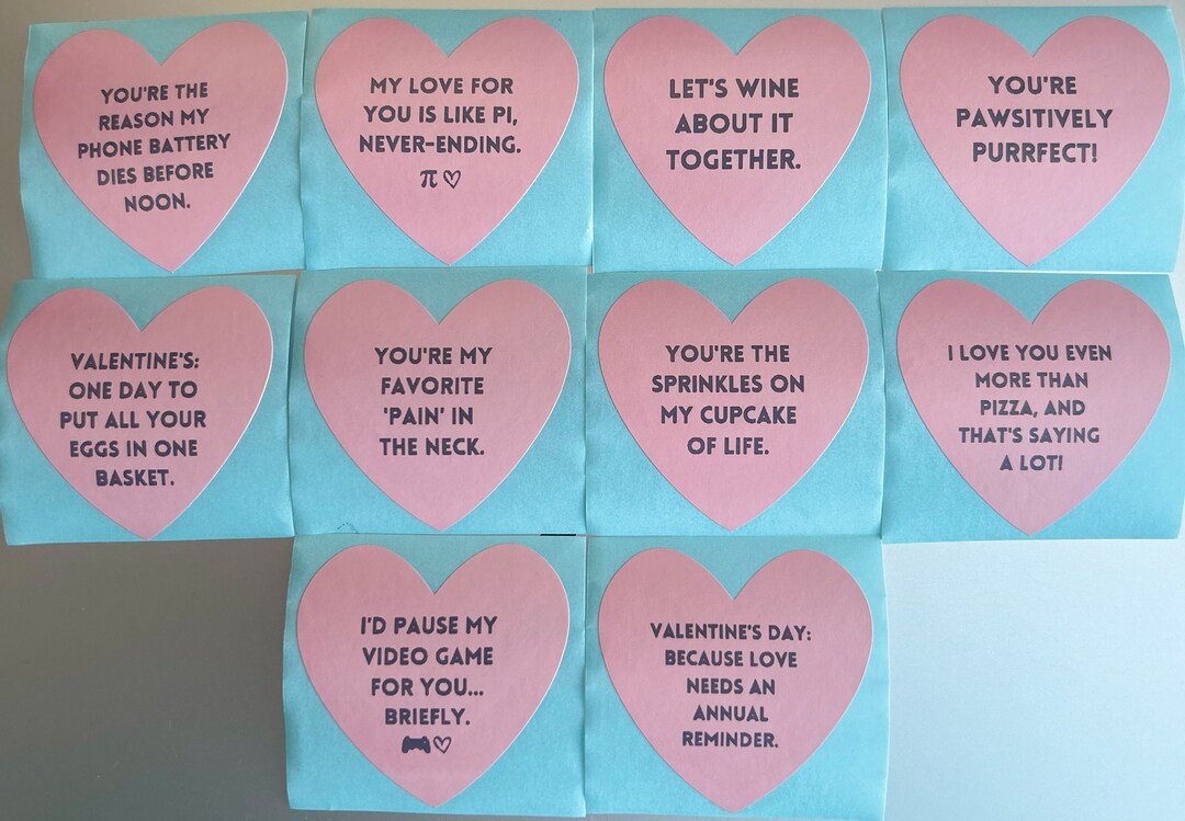 Funny Love Messages Heart-shaped Stickers - Etsy