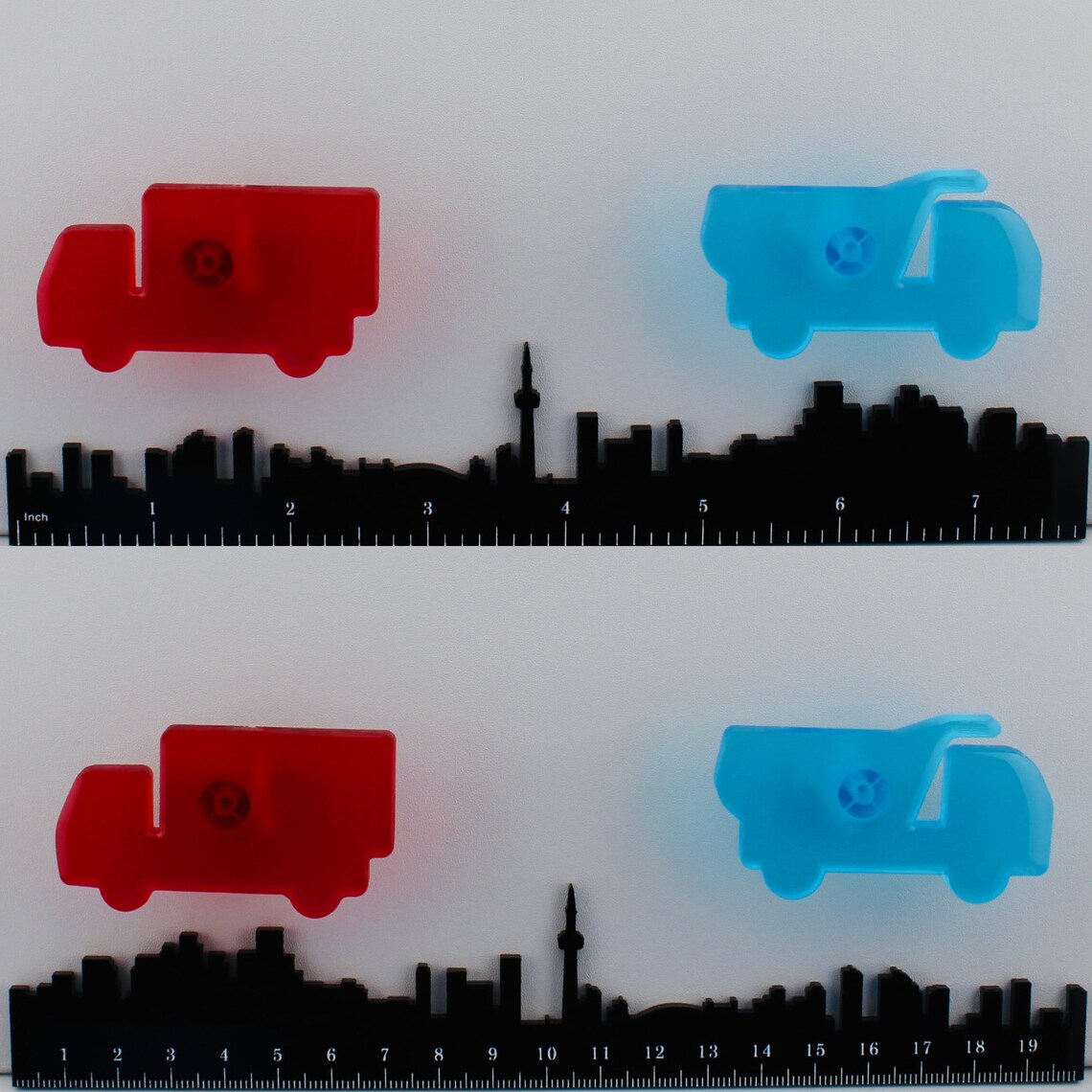 Red 3D Printed Trucks Drawer Knobs - Box Truck, Dump Truck, Mini Truck, Chiller Truck, Farm ...