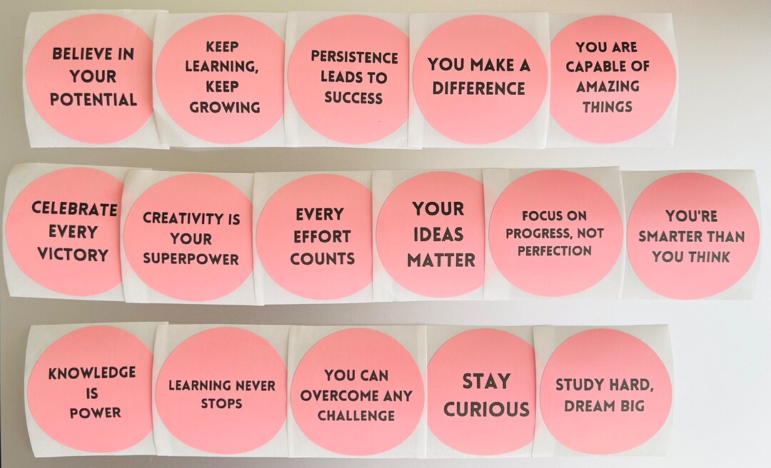 Multilingual Motivation & Positive Affirmations Stickers in English ...