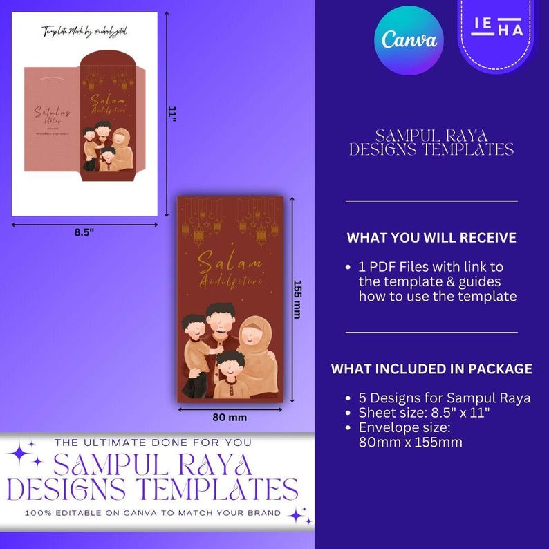 Canva Sampul Raya Design Template | Editable Cash Envelope | Money ...