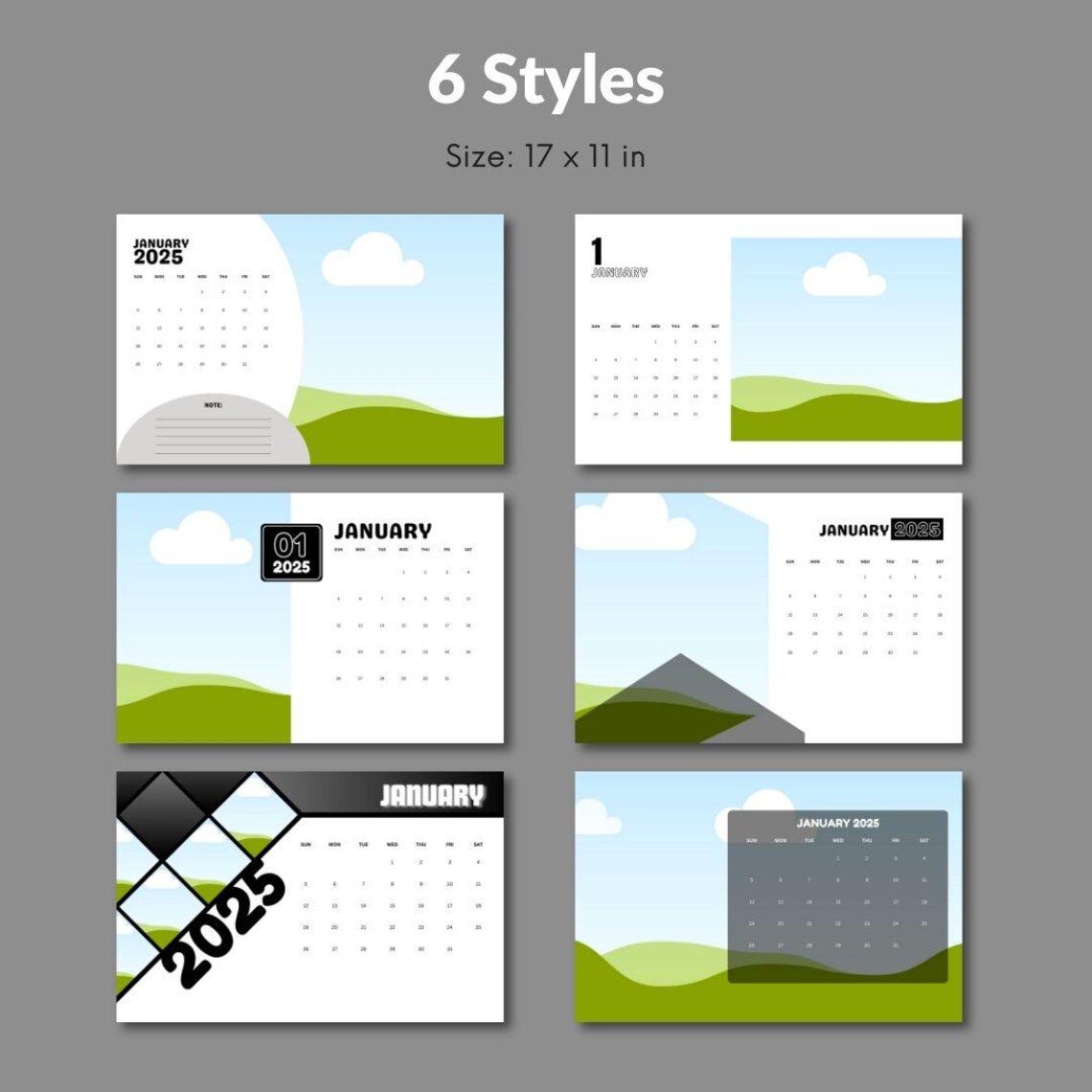 2025 Editable Calendar Canva Templates | Fully Editable for DIY | 22 ...