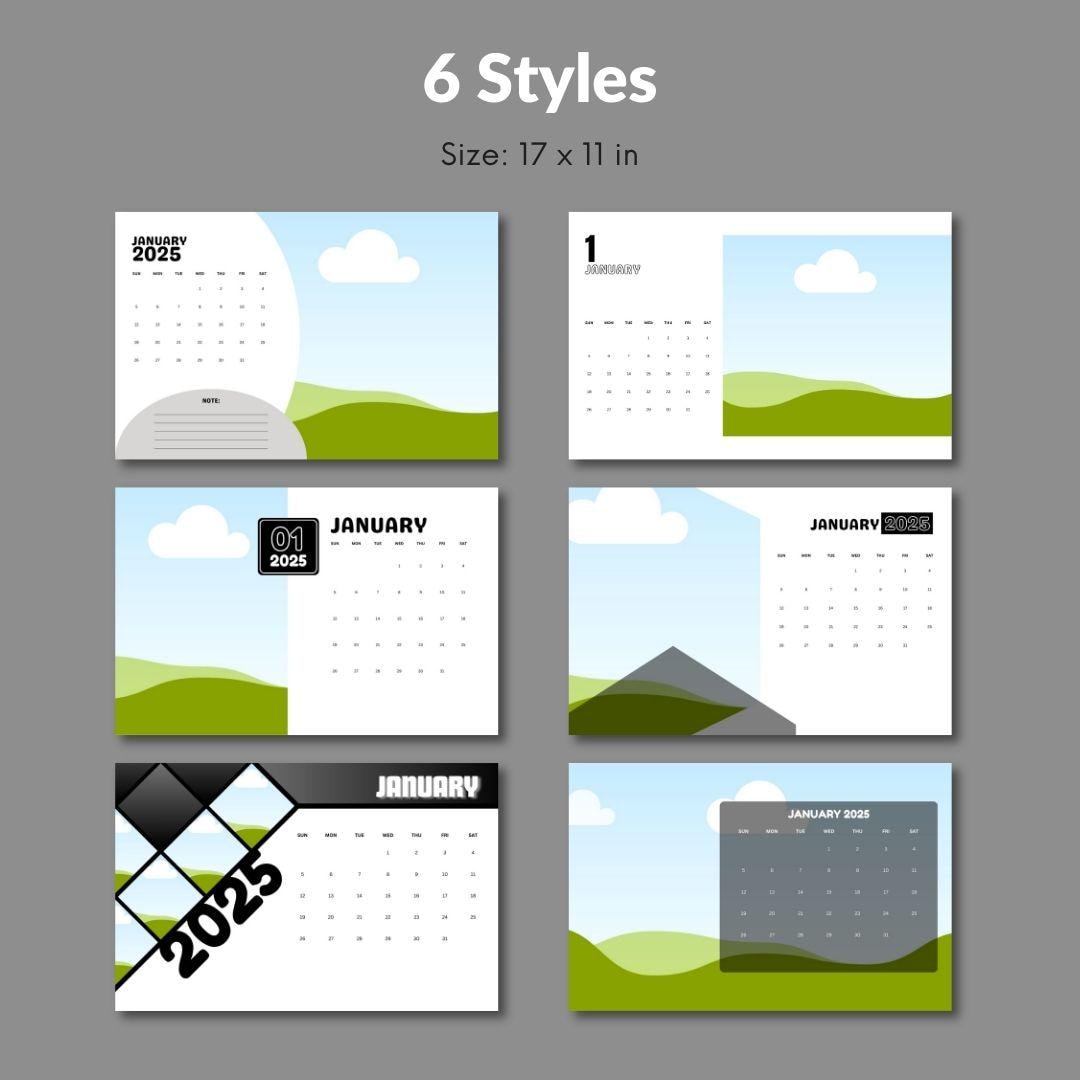 2025 Editable Calendar Canva Templates | Fully Editable for DIY | 22 ...