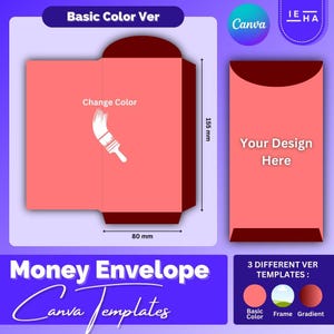 Canva Money Envelope Frames Mockup Template | Editable Cash Envelope ...