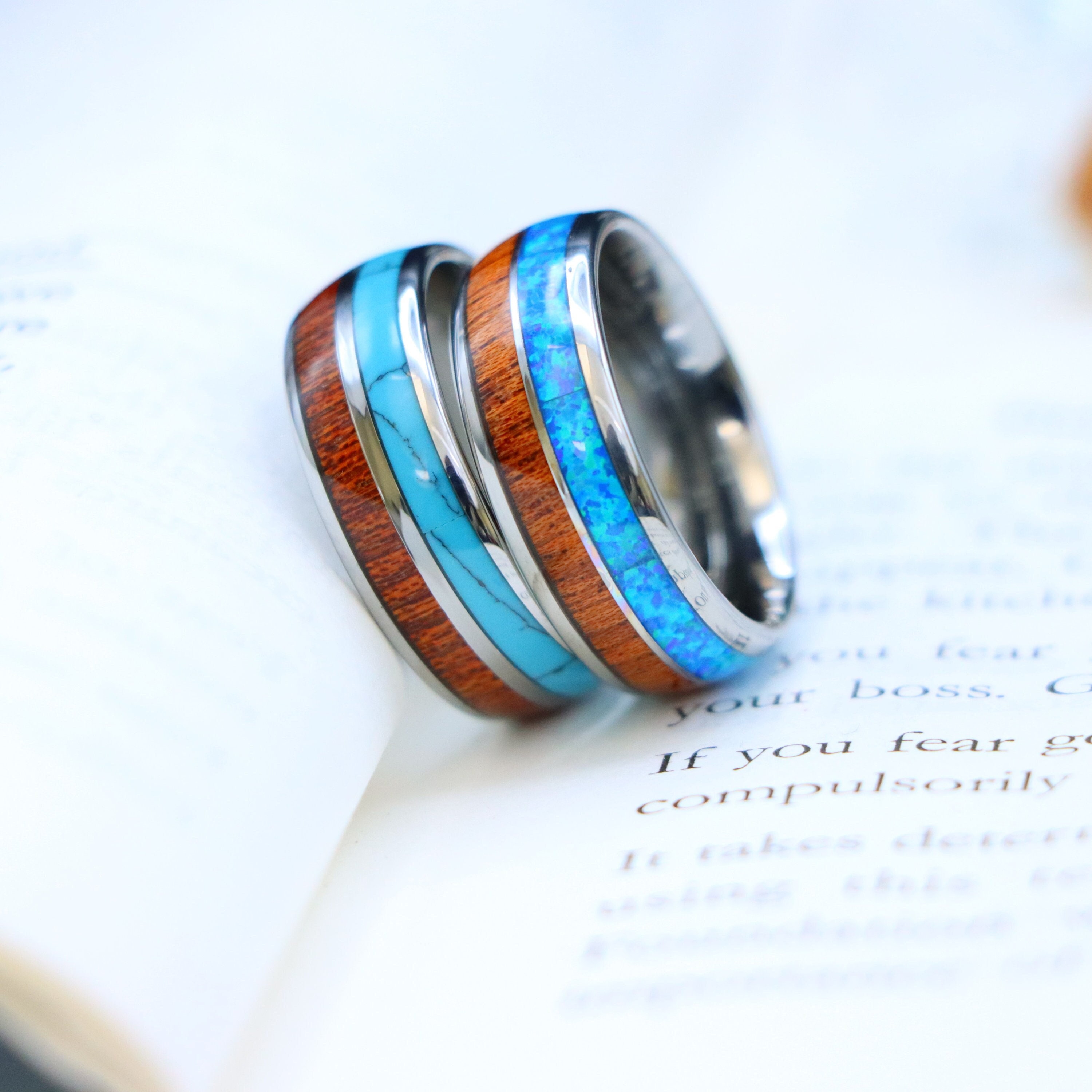 Whiskey Barrel Ring, Men's Wood Wedding Ring, Engagement Rings, Women's ...