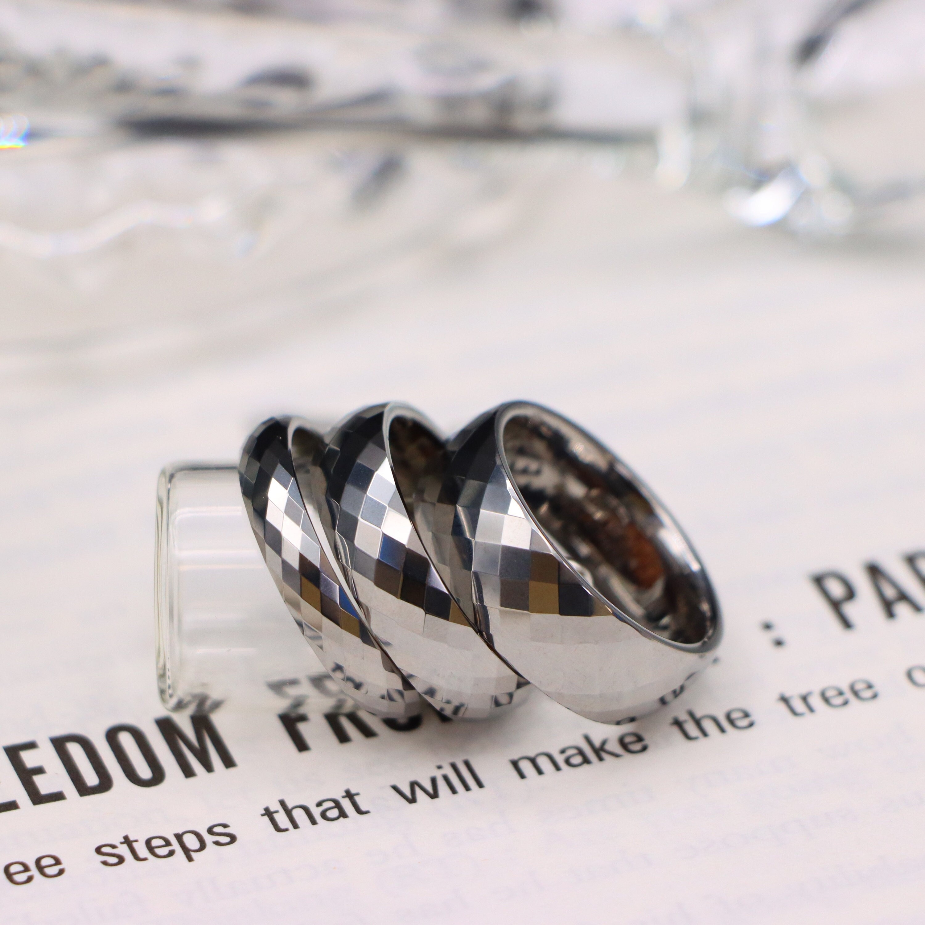 Men's Engagement Ring, Mens Wedding Band, Faceted Ring, Anniversary ...