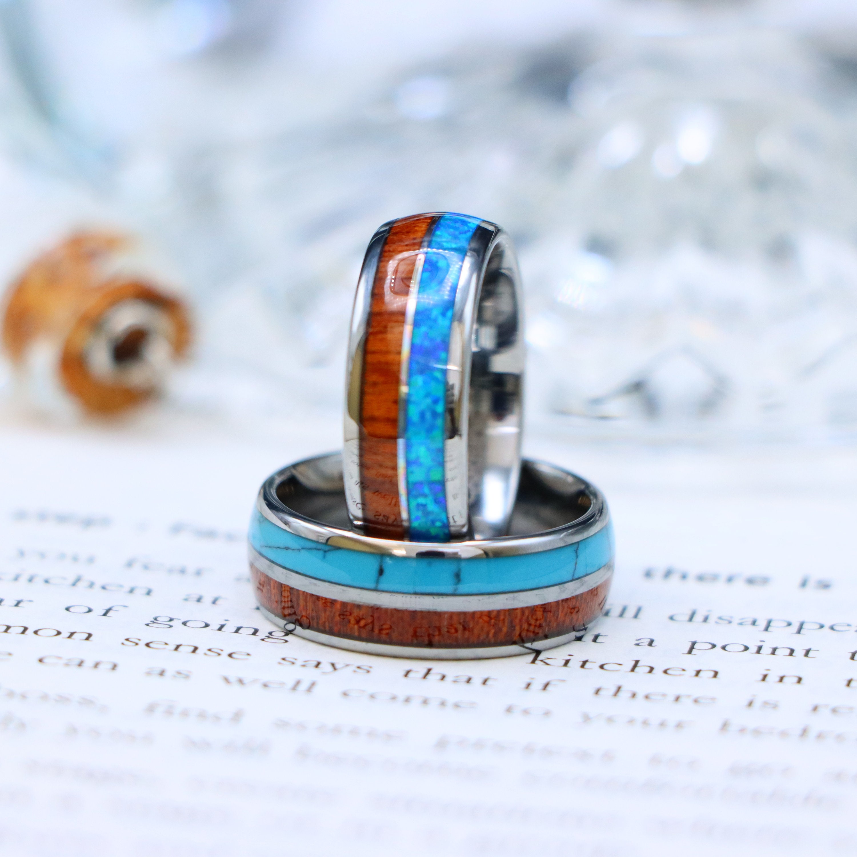 Whiskey Barrel Ring, Men's Wood Wedding Ring, Engagement Rings, Women's ...