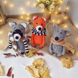 Woodland Creatures Crochet Bundle: Raccoon, Wolf, and Fox Patterns ...
