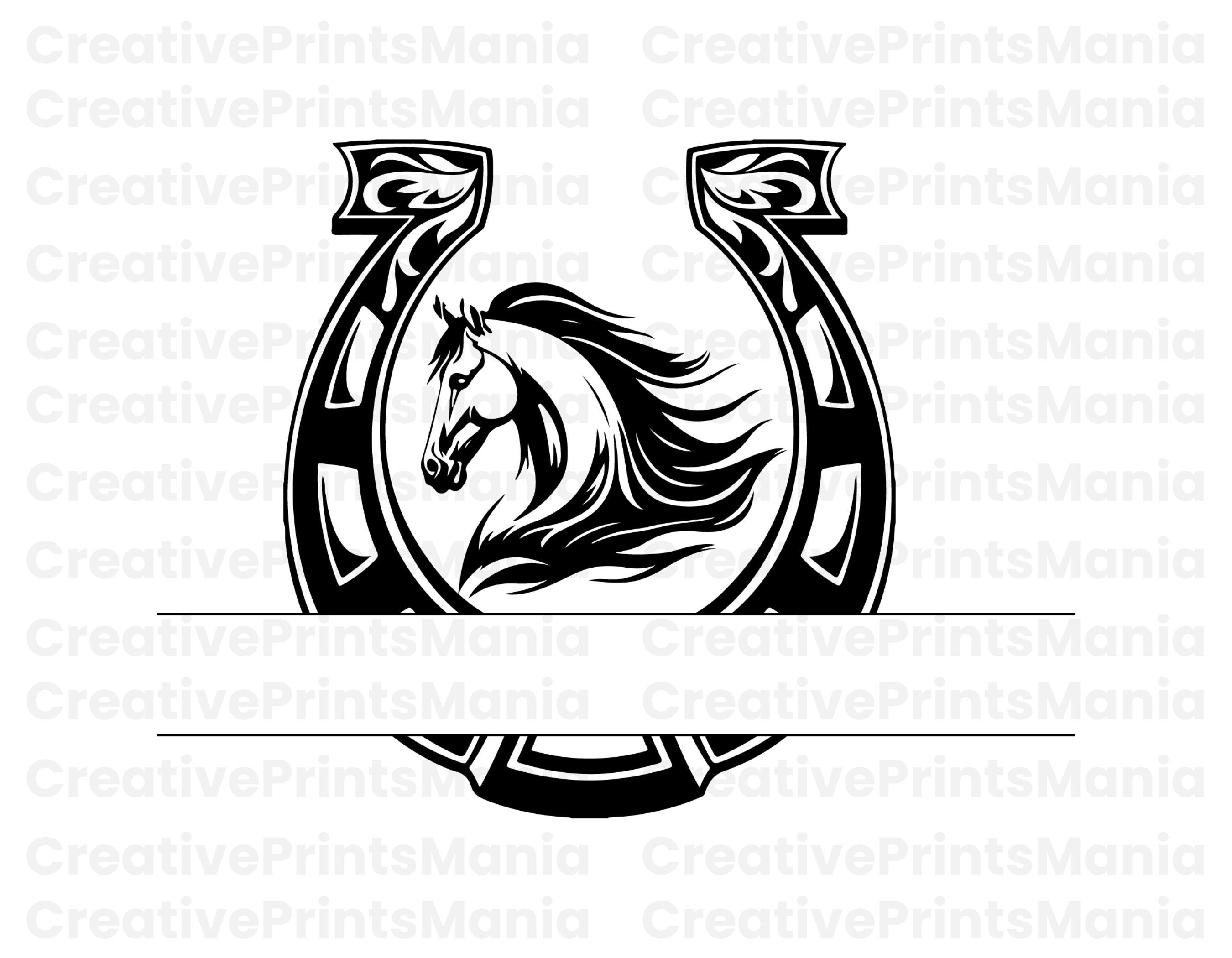 Horse Monogram Svg, Horses Monogram Svg Bundle, Split Name Frame SVG ...