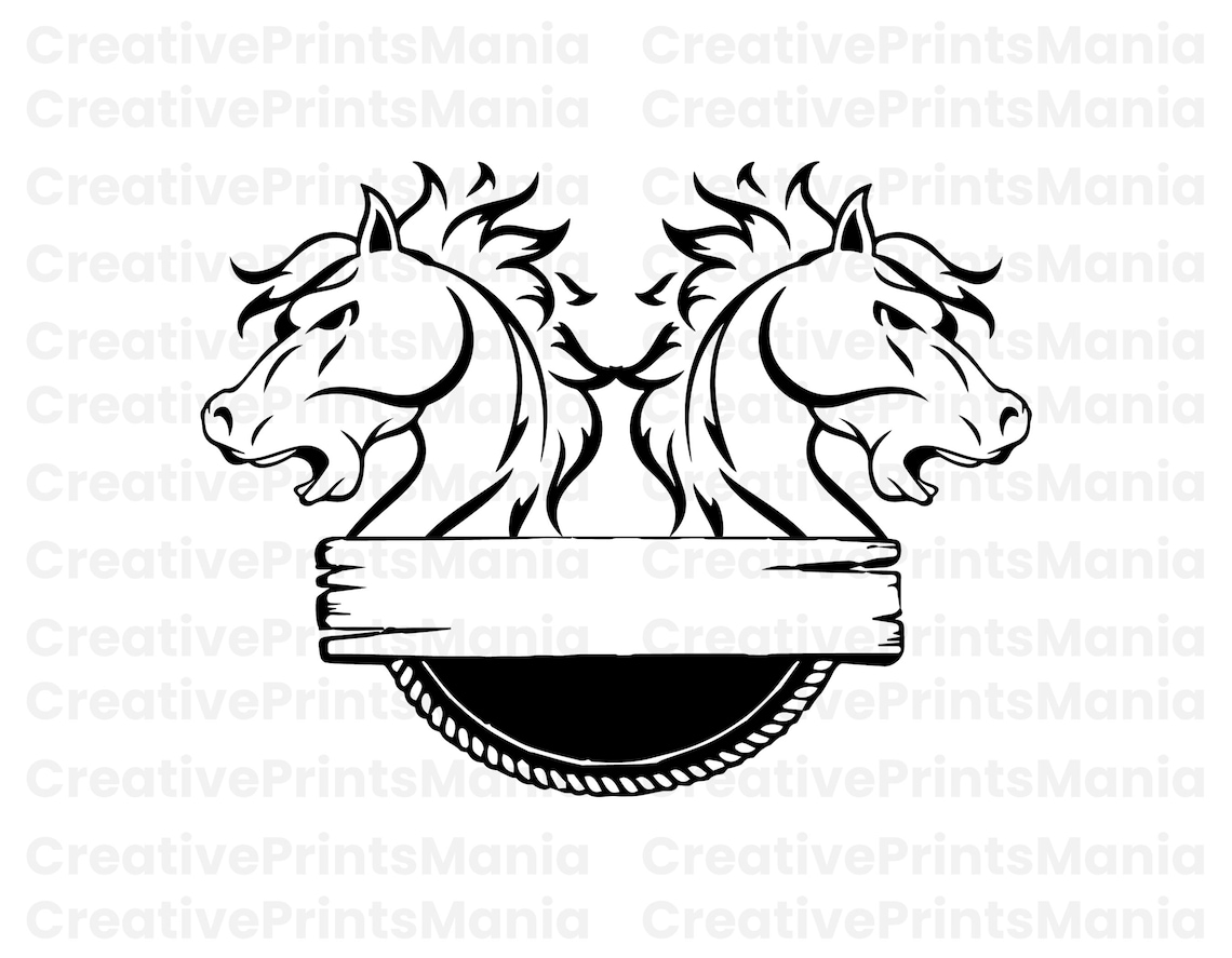 Horse Monogram Svg, Horses Monogram Svg Bundle, Split Name Frame SVG ...