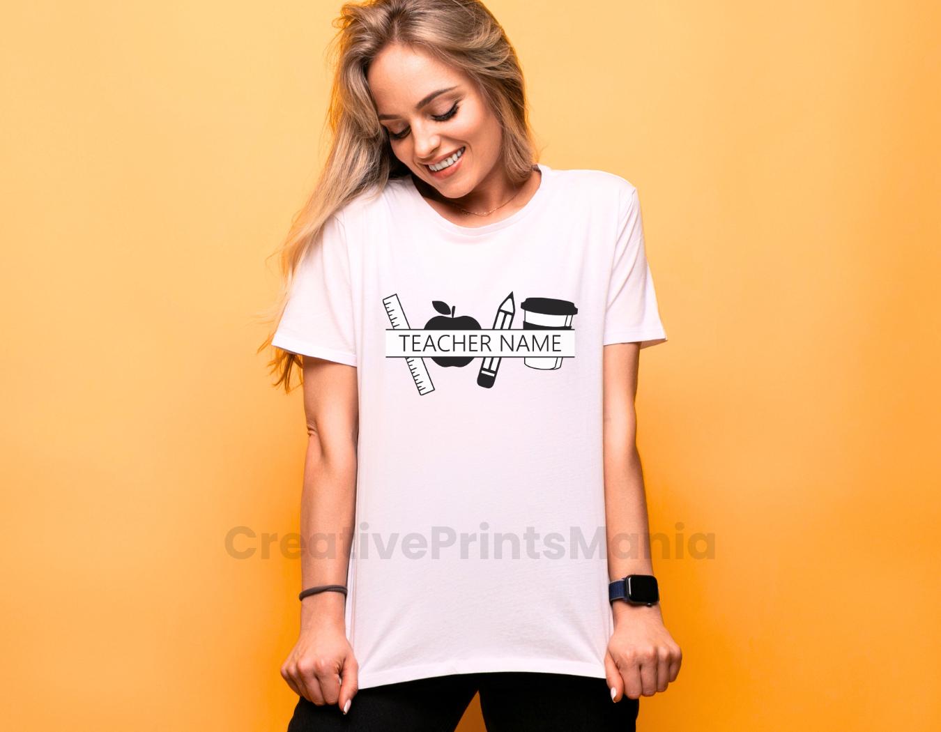 Teacher Split Monogram SVG, Pencil Name Frame SVG, Pencil Split Teacher ...