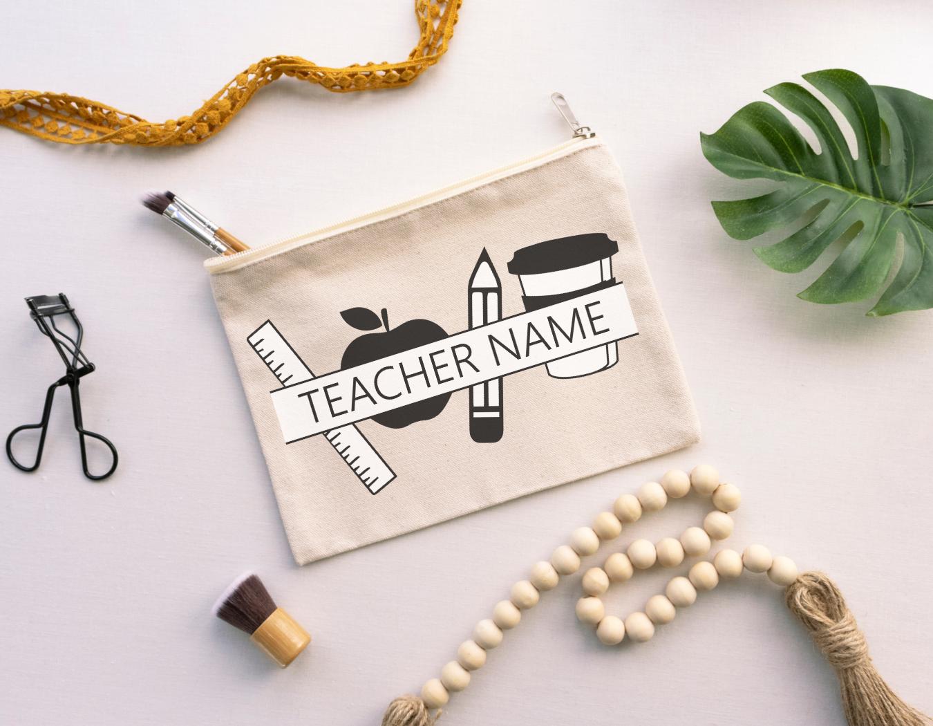 Teacher Split Monogram SVG, Pencil Name Frame SVG, Pencil Split Teacher ...