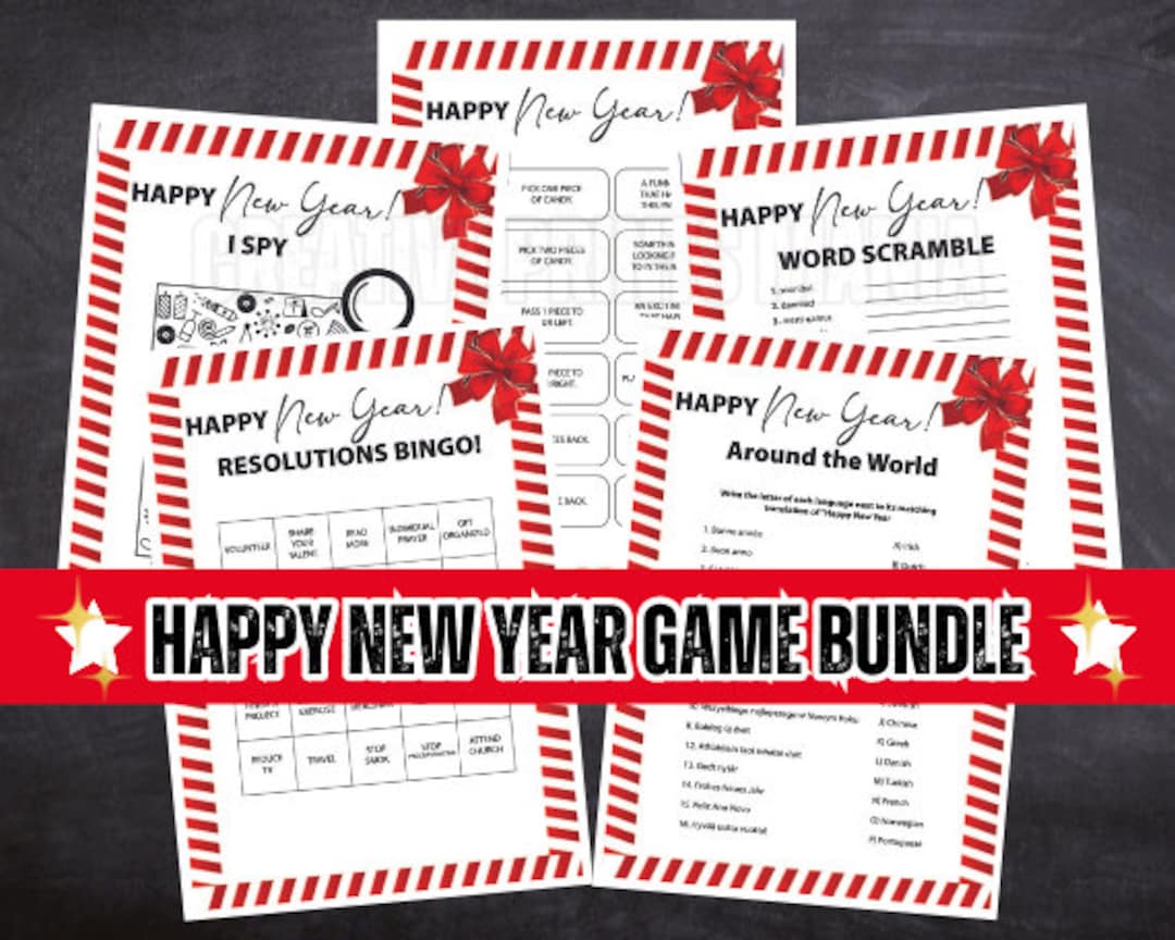 Happy New Years Games Mega Bundle, New Year Party Games for New Year's ...