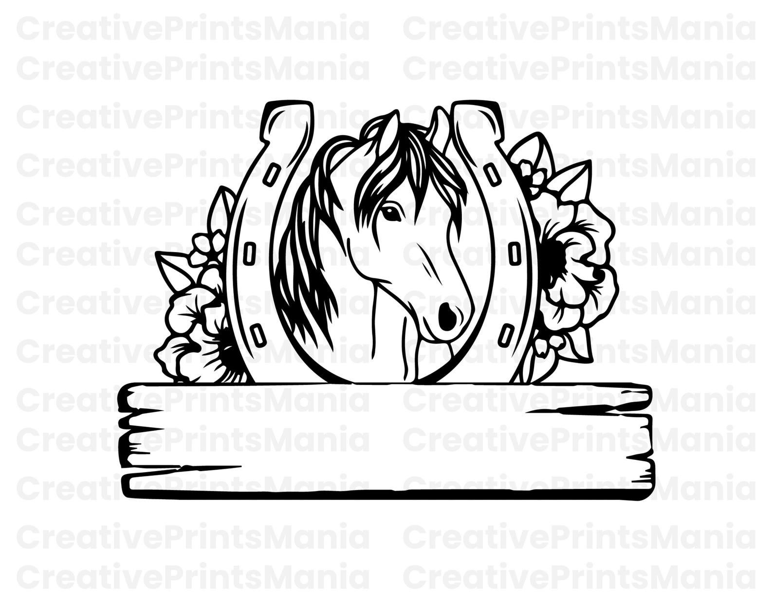 Horse Monogram Svg, Horses Monogram Svg Bundle, Split Name Frame SVG ...