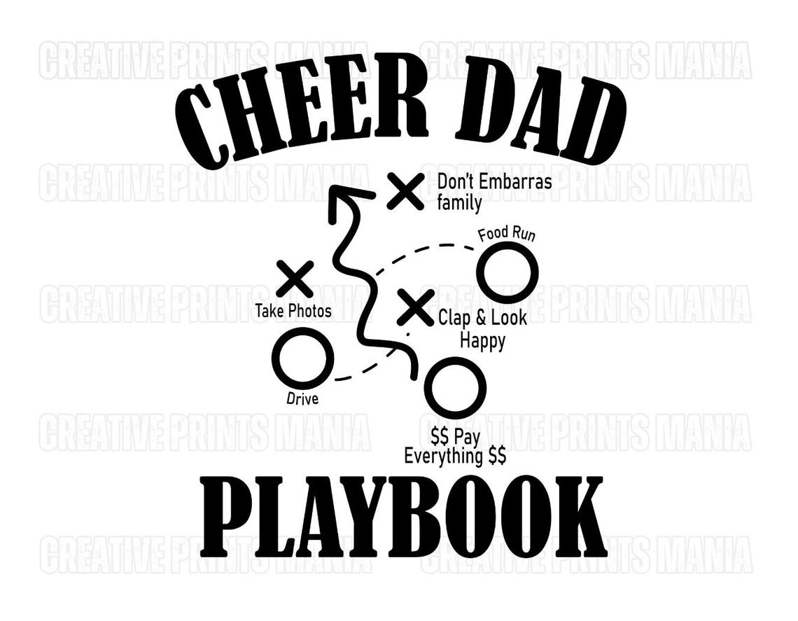 Cheer Dad Playbook Fathers Day Funny Cheerleading Shirt SVG Printable ...