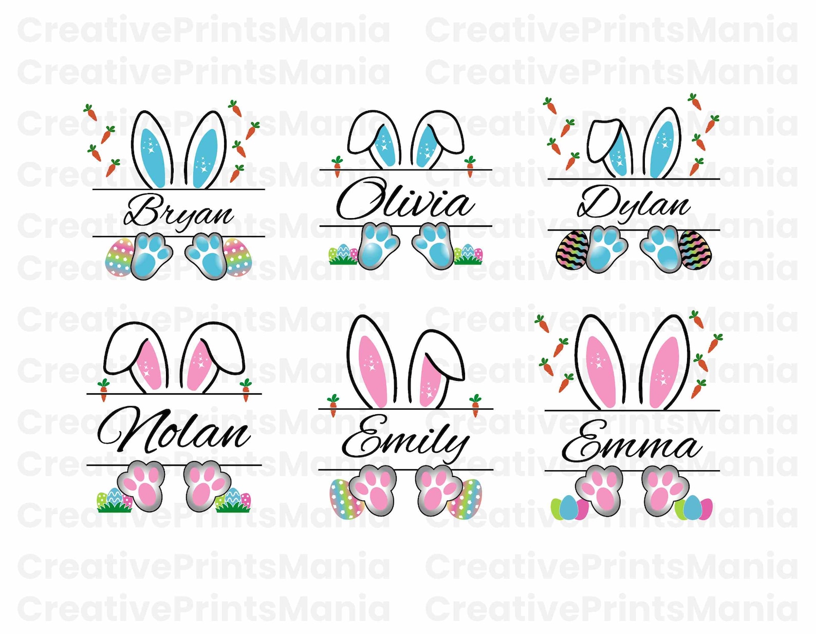 Easter Monogram Svg Png, Bunny Split Svg, Easter Monogram Svg, Bunny ...