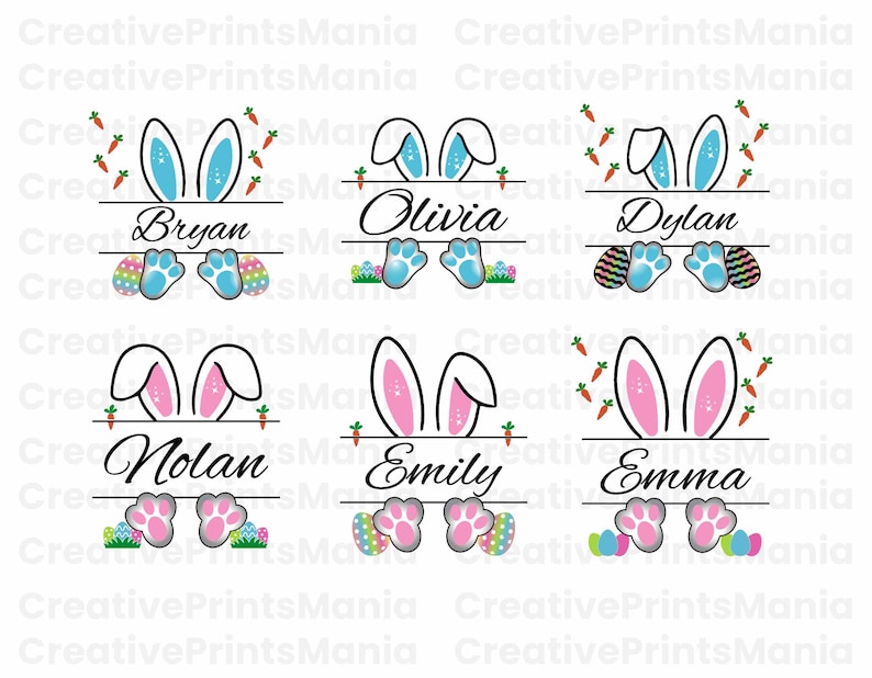 Easter Monogram Svg Png, Bunny Split Svg, Easter Monogram Svg, Bunny Monogram Svg, Easter Bunny ...